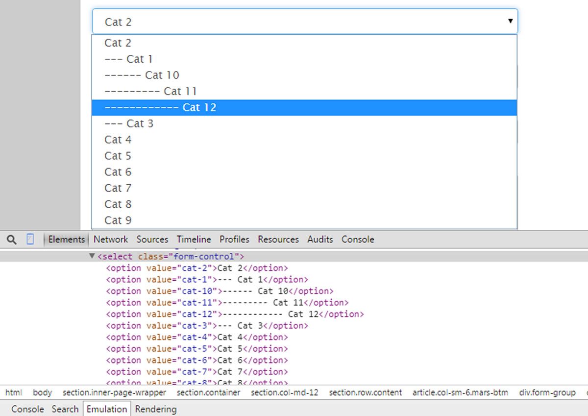 Indent WordPress Subcategories in a Drop-down List - Carlo Fontanos