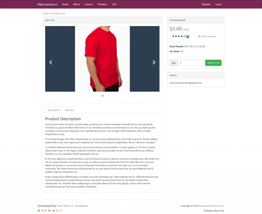 ASP.NET MVC E-commerce - Carlo Fontanos
