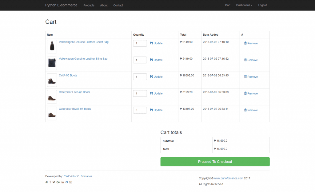 Python E-commerce - Carlo Fontanos