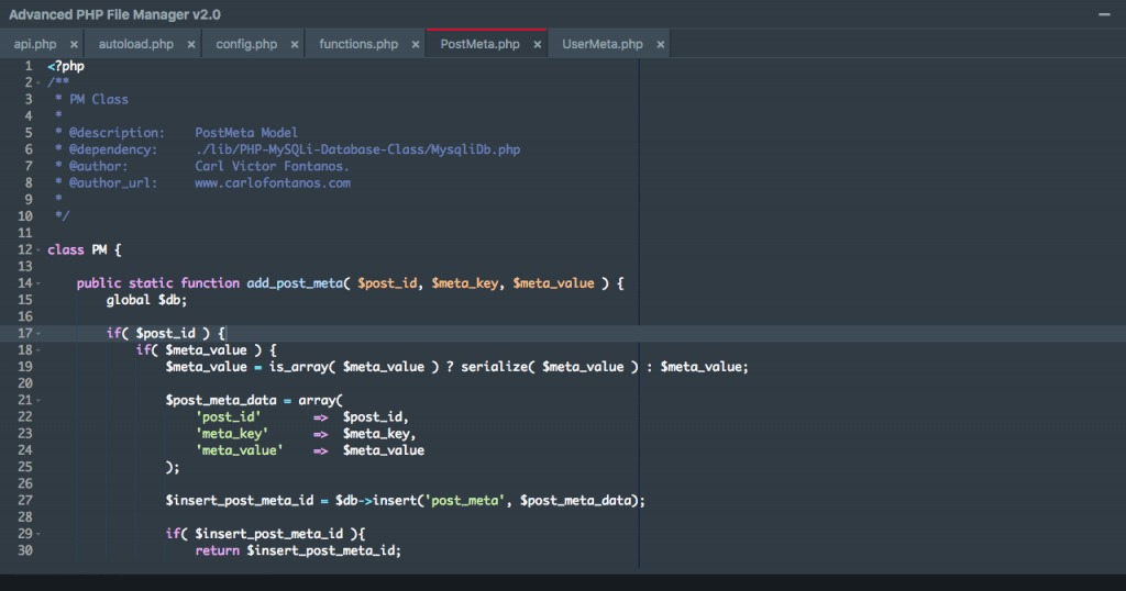 Advanced PHP File Manager - Carlo Fontanos