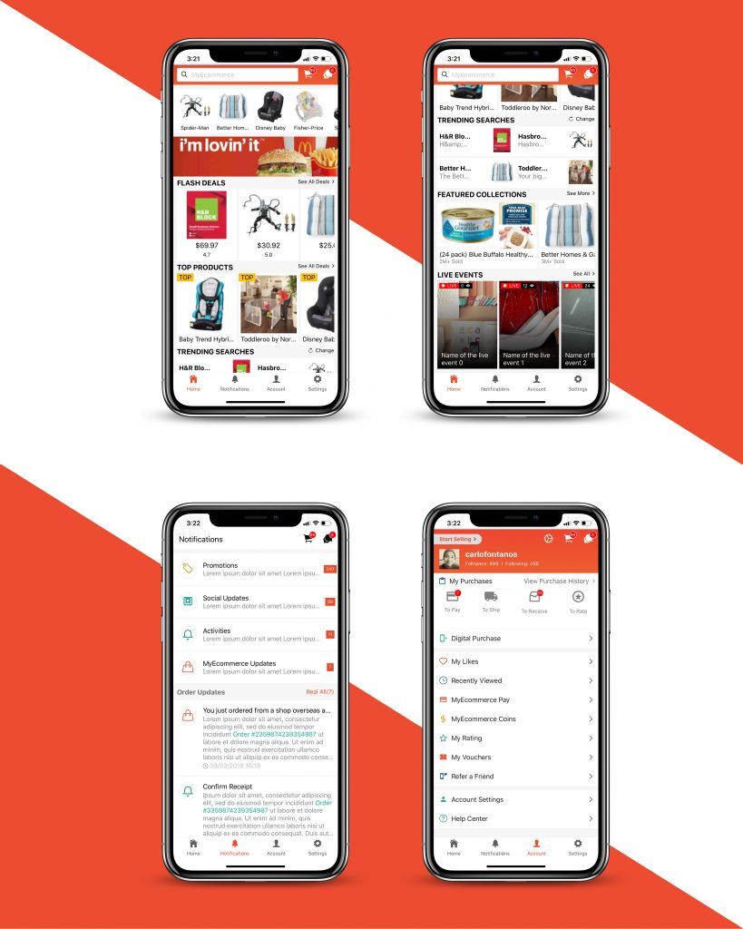 React Native Multi Vendor UI Template - Carlo Fontanos